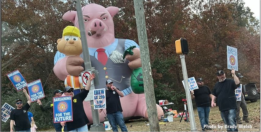 Union workers strike outside A.C. Electric in Mays Landing - Breaking AC