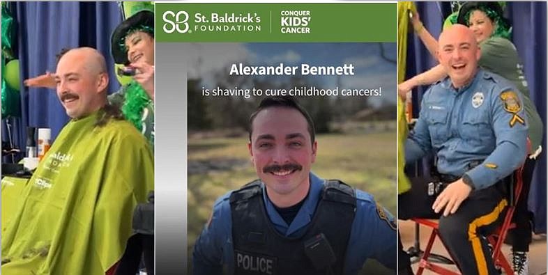 Galloway officer goes bald for childhood cancer - Breaking AC