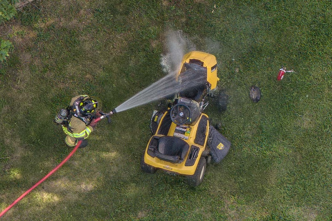 Riding mower catches fire Sunday afternoon on Limekiln Pike - North ...