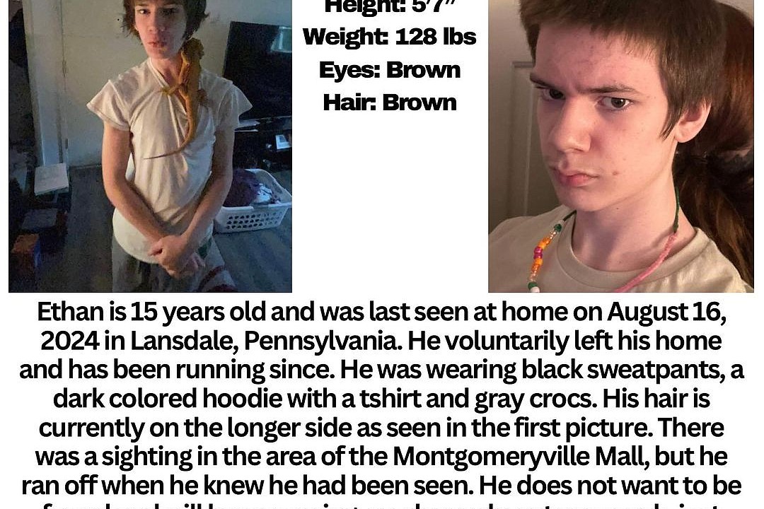 Ethan Kelly, 15, is reportedly missing from his Lansdale home, from ...