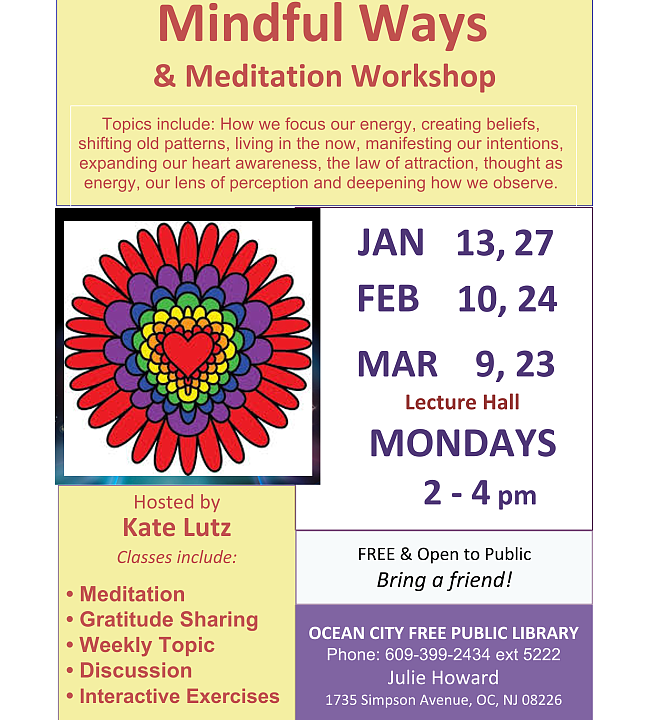 Library Offering Meditation Workshops - OCNJ Daily
